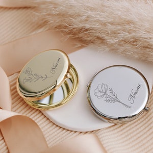 Elegant Custom Compact Mirror Perfect Wedding Favor for Guests, Ideal ...