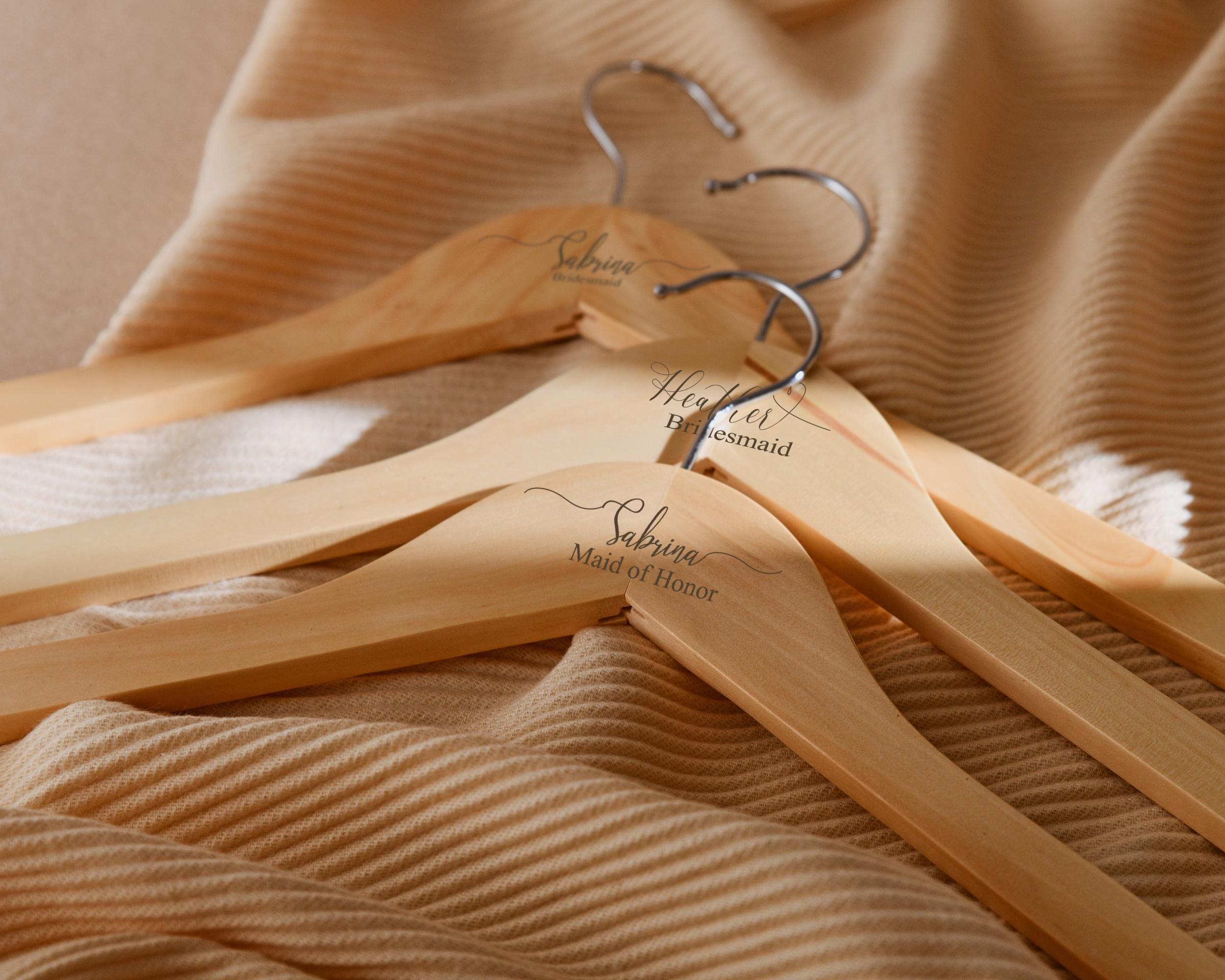 Personalized Wedding Hangers, Custom Name Engraved Wooden Hanger ...