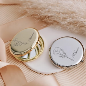 Elegant Custom Compact Mirror - Perfect Wedding Favor for Guests, Ideal ...