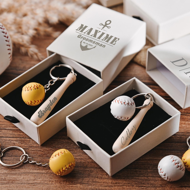 Baseball Keychain - Etsy