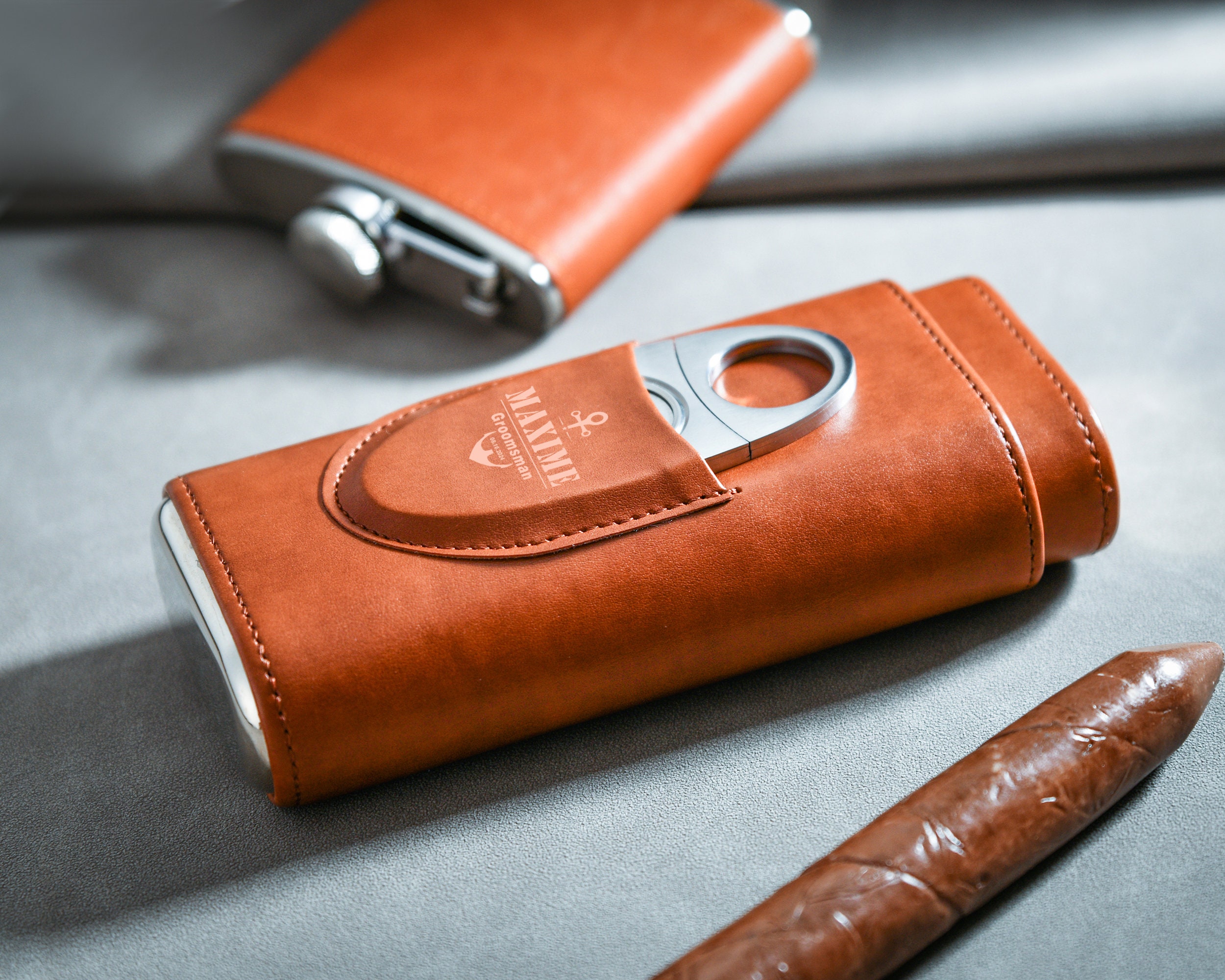 Custom Cigar Case,groomsmen Gifts, Gift for Husband, Cigar Travel Case ...