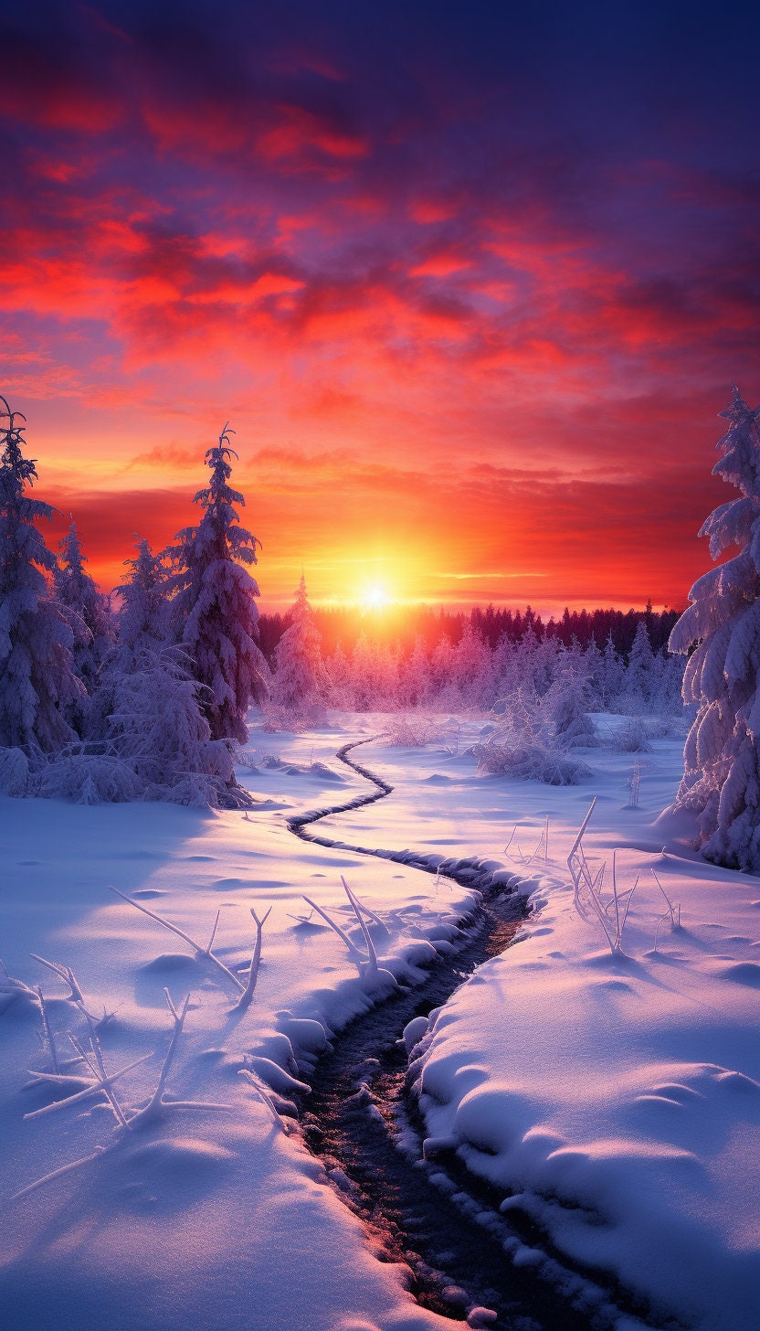 Winter Themed Phone Wallpaper 3+1 - Etsy