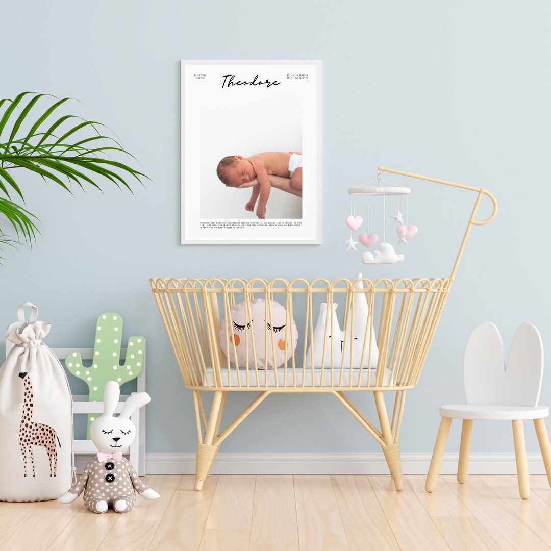 Newborn Baby Birth Poster Digital Download | Birth Announcement | Baby ...