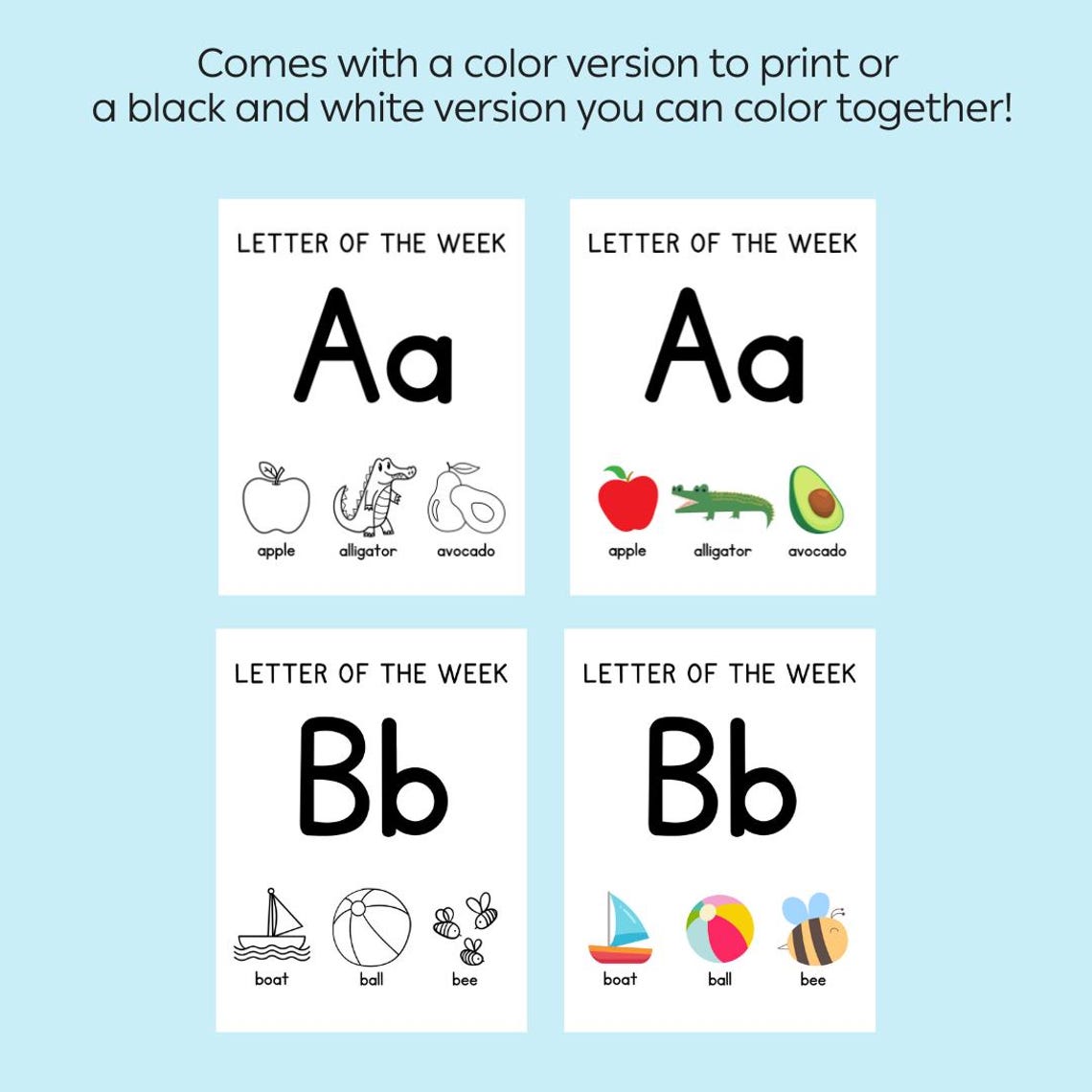 Letter of the Week A-Z Digital Download | Homeschool | Preschool ...