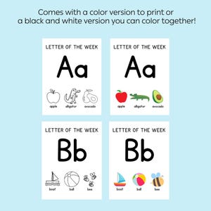 Letter of the Week A-Z Digital Download | Homeschool | Preschool ...