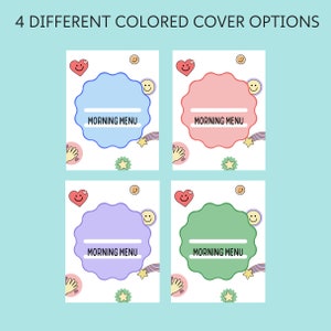 Morning Menu English Digital Download | Homeschool | Preschool Learning ...