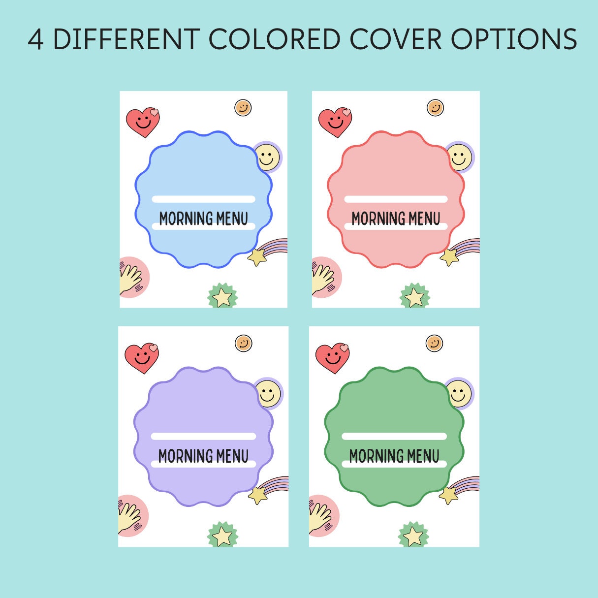 Morning Menu English Digital Download | Homeschool | Preschool Learning ...