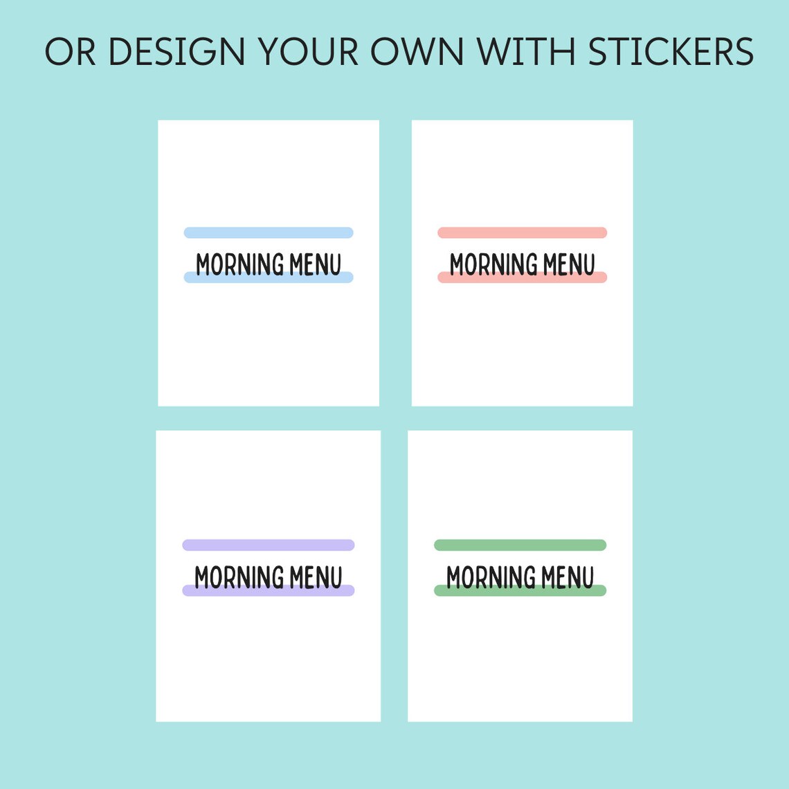 Morning Menu English Digital Download | Homeschool | Preschool Learning ...