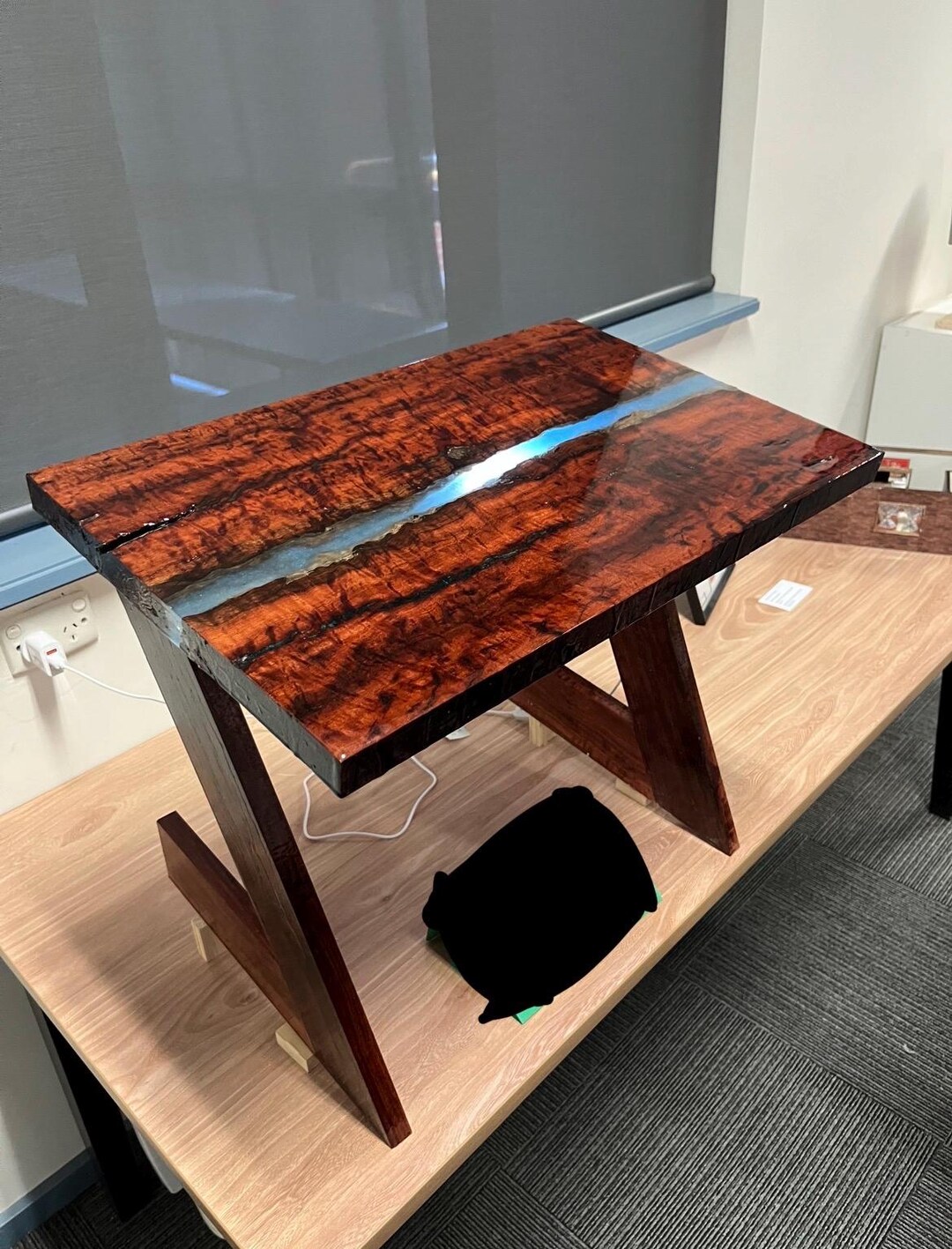 Resin + Red Gum Wood, Side Table - Etsy