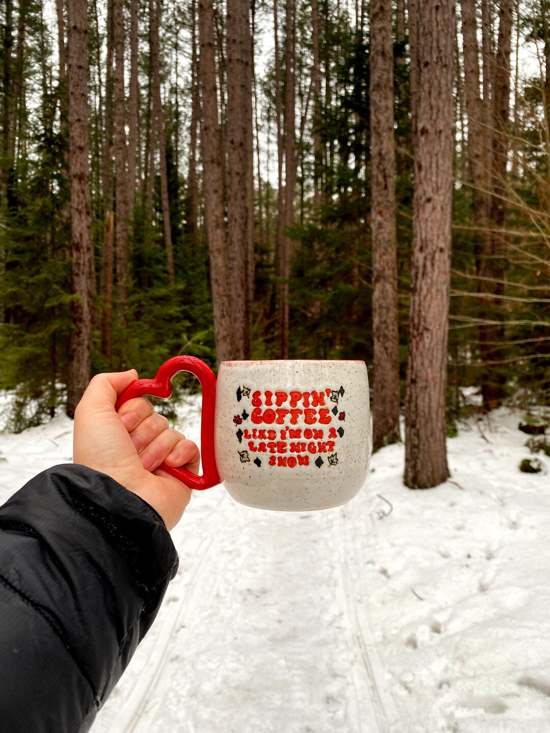 Sipping Coffee late Night Show Handmade Mug - Etsy