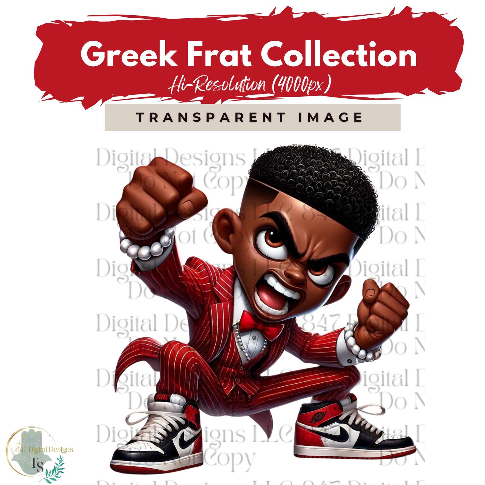 Fraternity Stroll Chibi Guys | Fraternity Men PNG | Red and White Suit ...