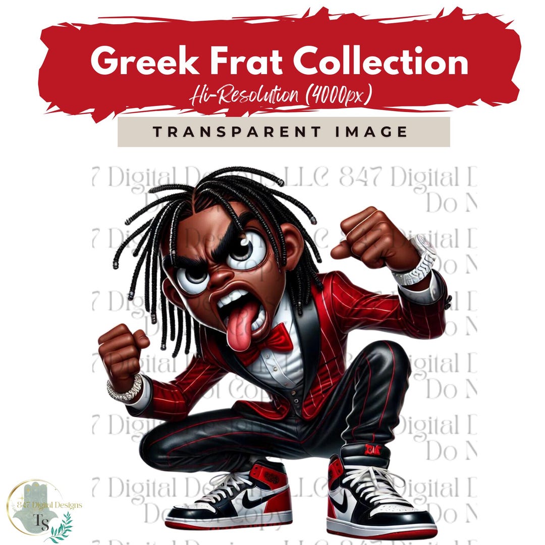 Fraternity Stroll Chibi Guys | Fraternity Men PNG | Red and White Suit ...
