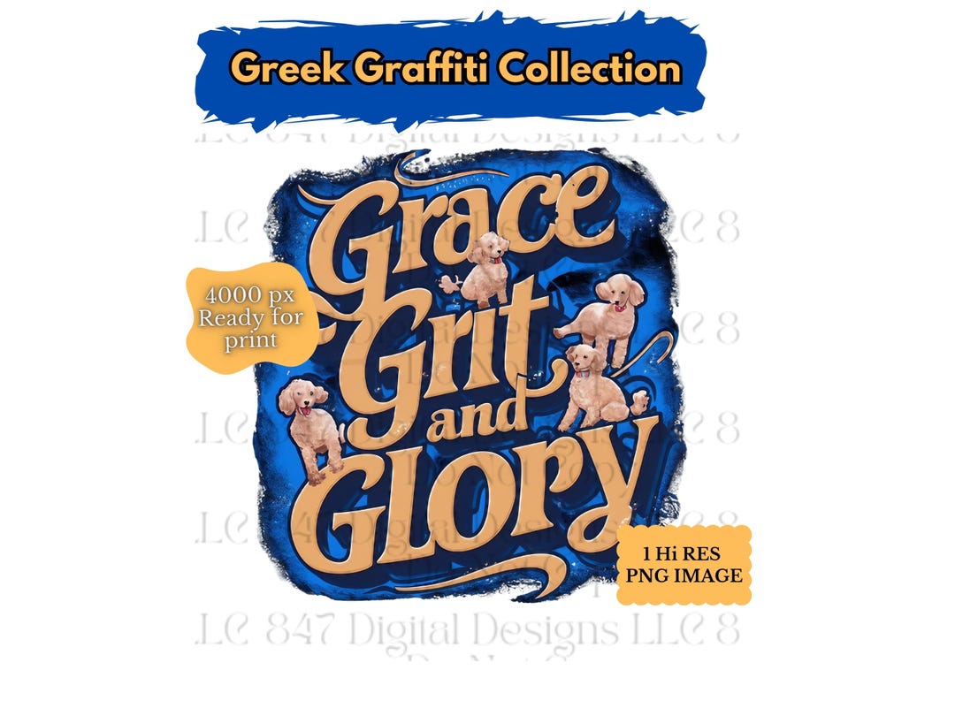 Blue and Gold Graffiti PNG | Grace Grit and Glory Design | HBCU ...