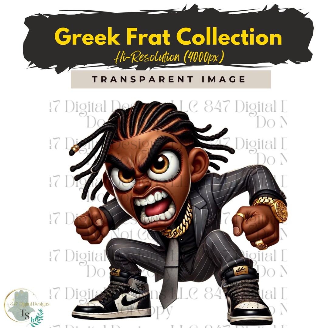 Fraternity Stroll Chibi Guys | Fraternity Men PNG | Gray and Gold Suit ...