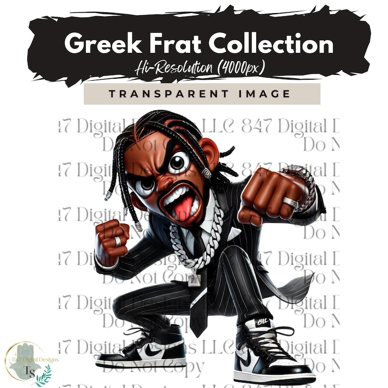 Fraternity Stroll Chibi Guy | Fraternity Men PNG | Black and White Suit ...