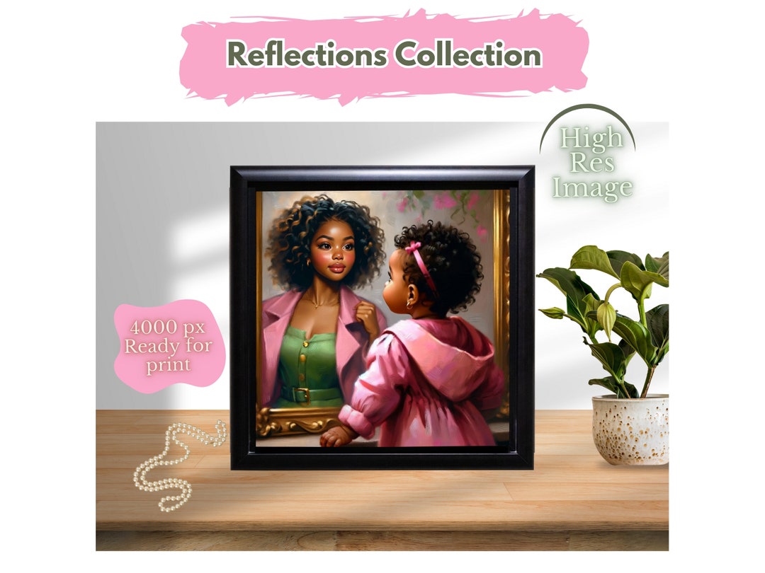 1 PNG Art Printable | Nursery Printable | Reflection Baby in Pink ...