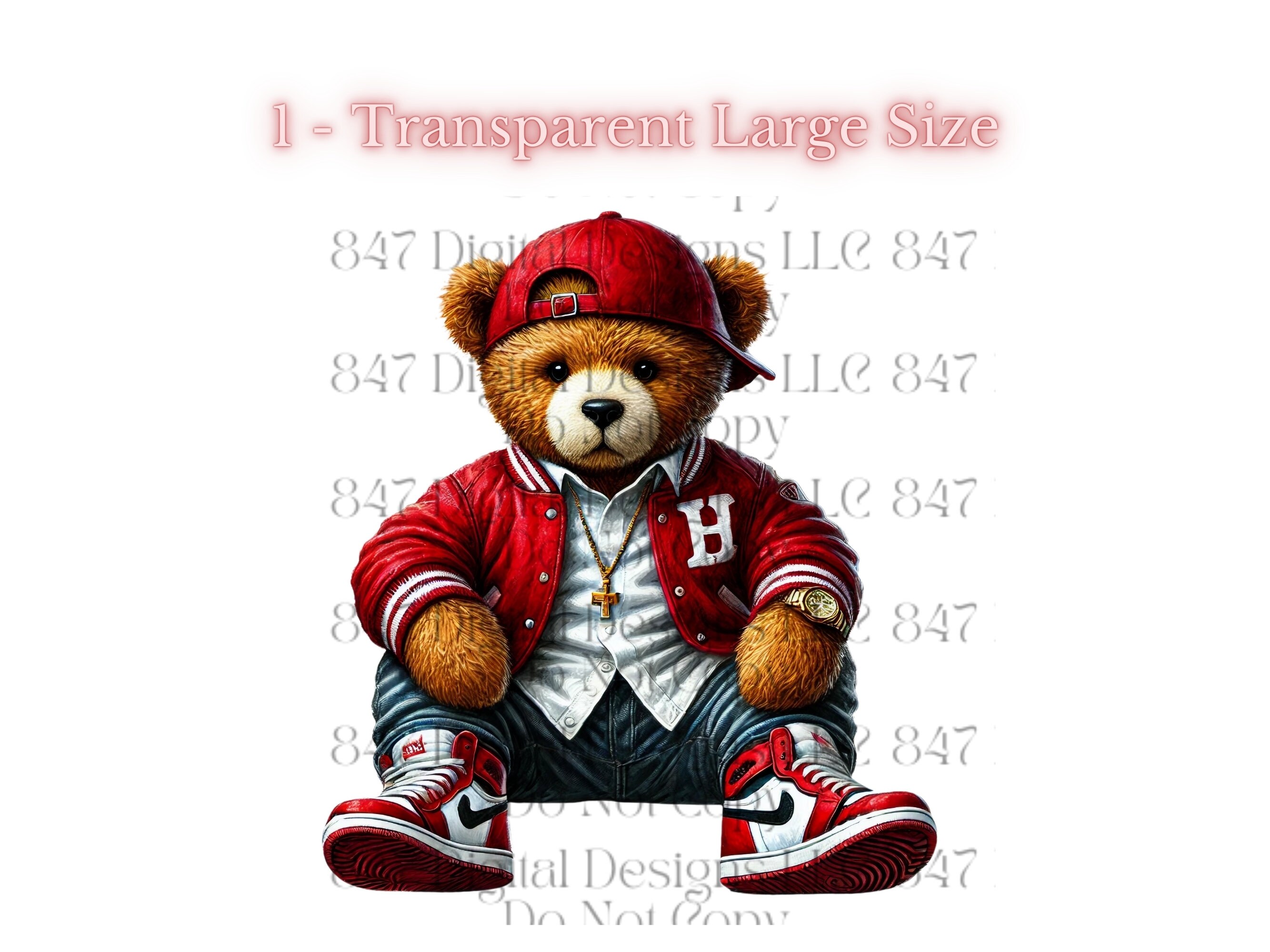 Greek Swag Bear Hip Hop Teddy Bear PNG Red and White Bear Teddy Bear ...