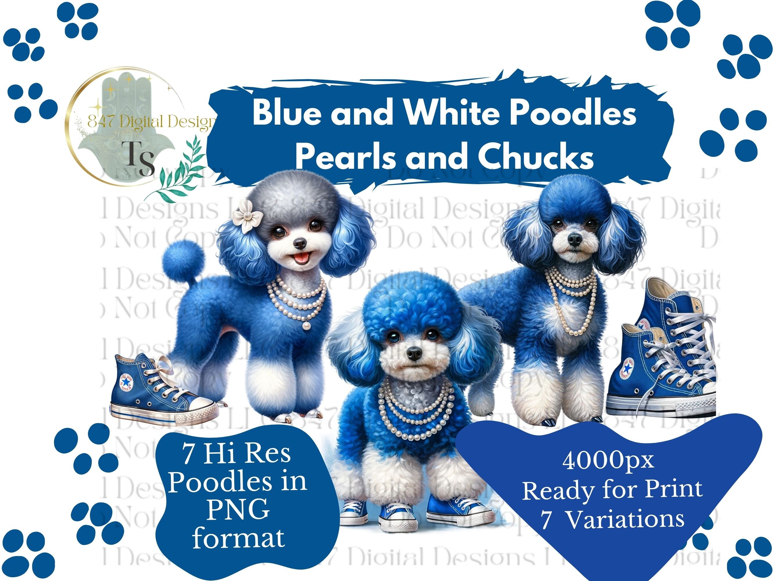 7 PNG Blue & White Poodles | Animal Clipart Bundle | Poodle PNG ...