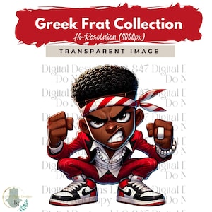 Fraternity Stroll Chibi Guys | Fraternity Men PNG | Red and White Suit ...