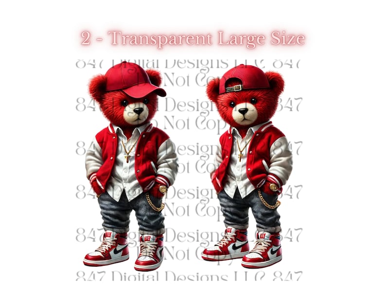 Greek Swag Bear | Hip Hop Teddy Bear PNG | Red and White Bear | Teddy ...