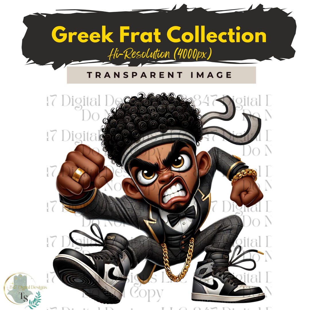 Fraternity Stroll Chibi Guys | Fraternity Men PNG | Gray and Gold Suit ...