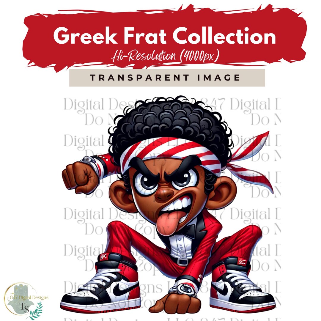 Fraternity Stroll Chibi Guys | Fraternity Men PNG | Red and White Suit ...