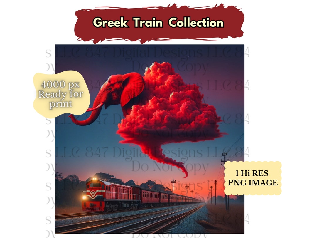 1 PNG Art Printable | Red and Black Train | Train Tracks | Train Engine ...
