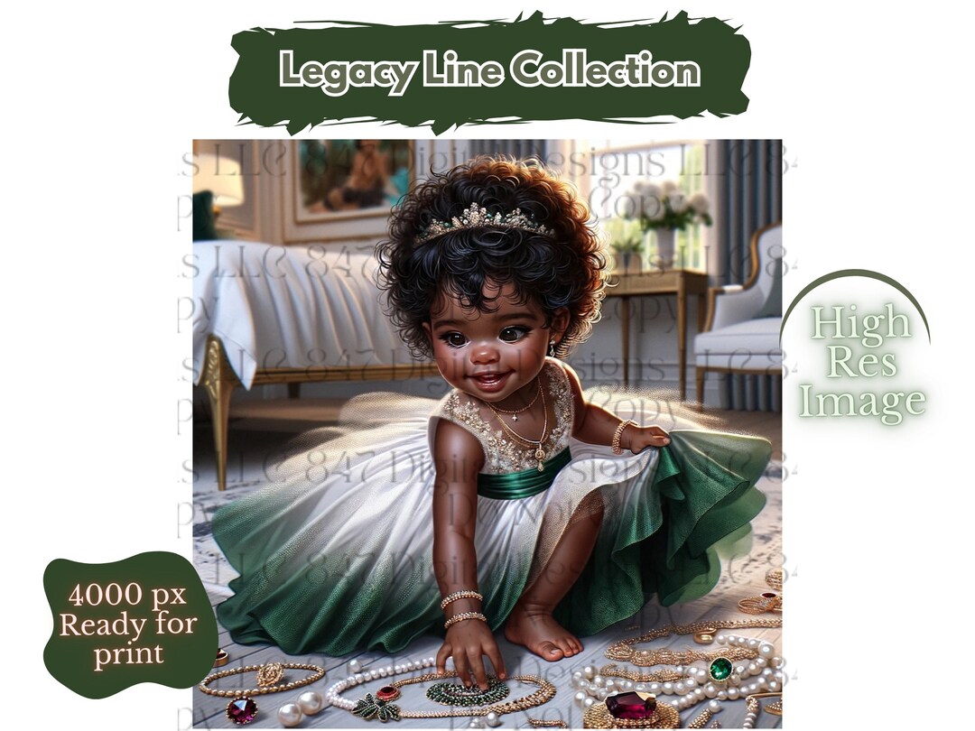 1 PNG Art Printable | Nursery Printable PNG | Baby Girl Wearing Green ...
