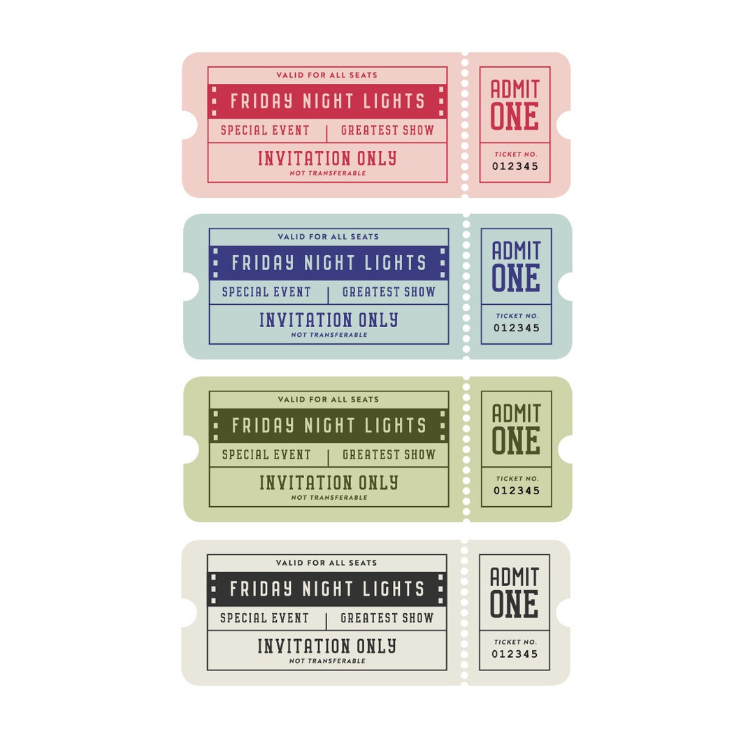 DIGITAL: Ticket Template "friday Night" - Print Then Cut Png for ...