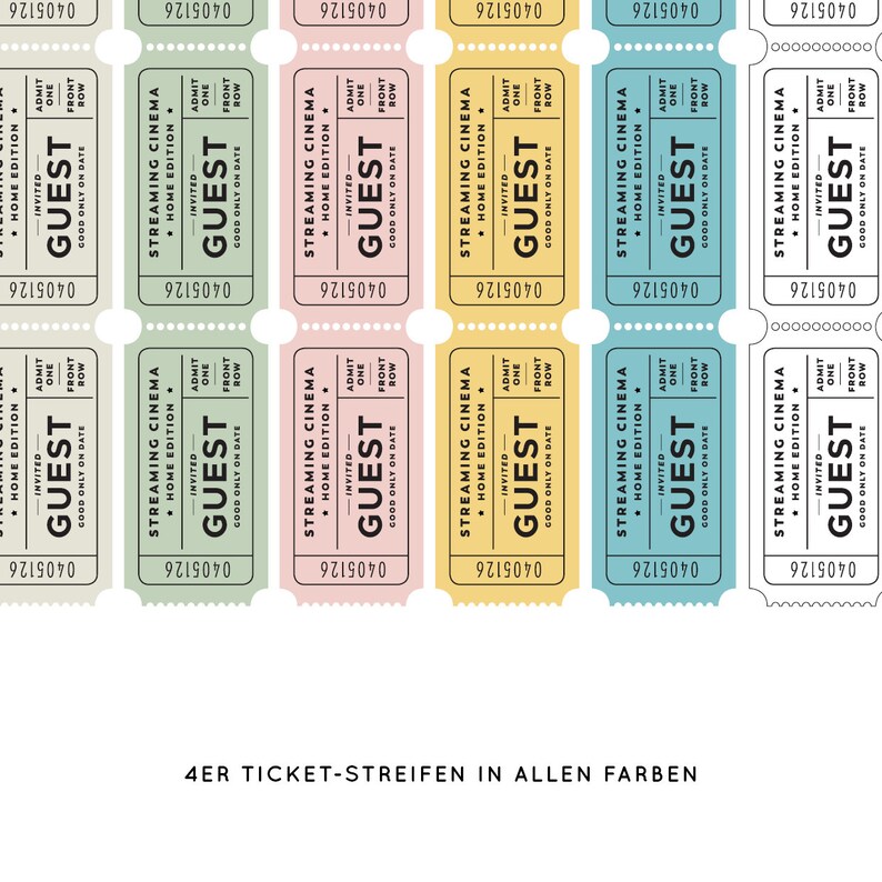 DIGITAL: Ticket Template "Streaming Cinema” - Print then Cut png für ...