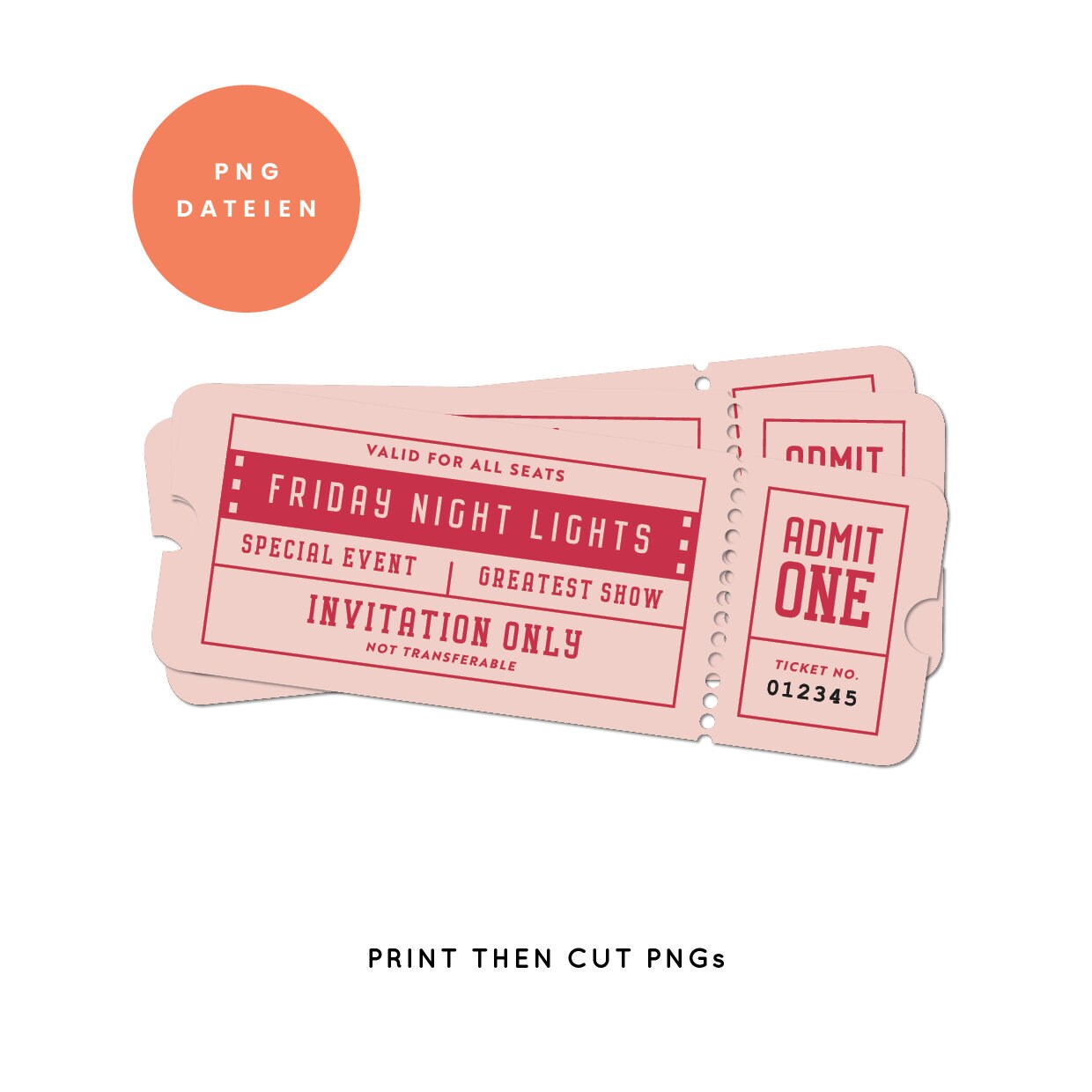 DIGITAL: Ticket Template "friday Night" - Print Then Cut Png for ...