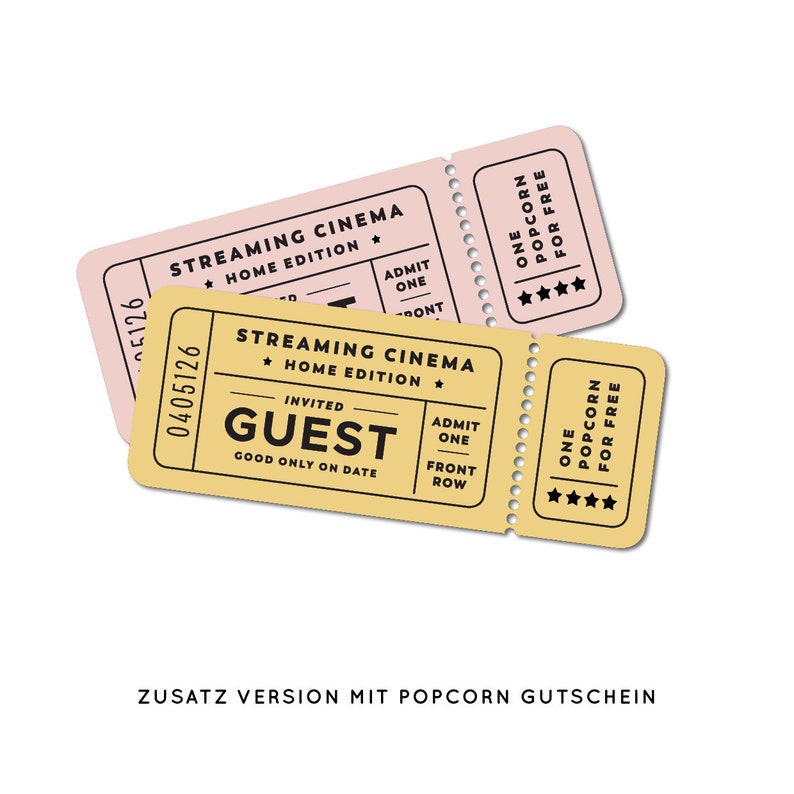 DIGITAL: Ticket Template "Streaming Cinema” - Print then Cut png für ...