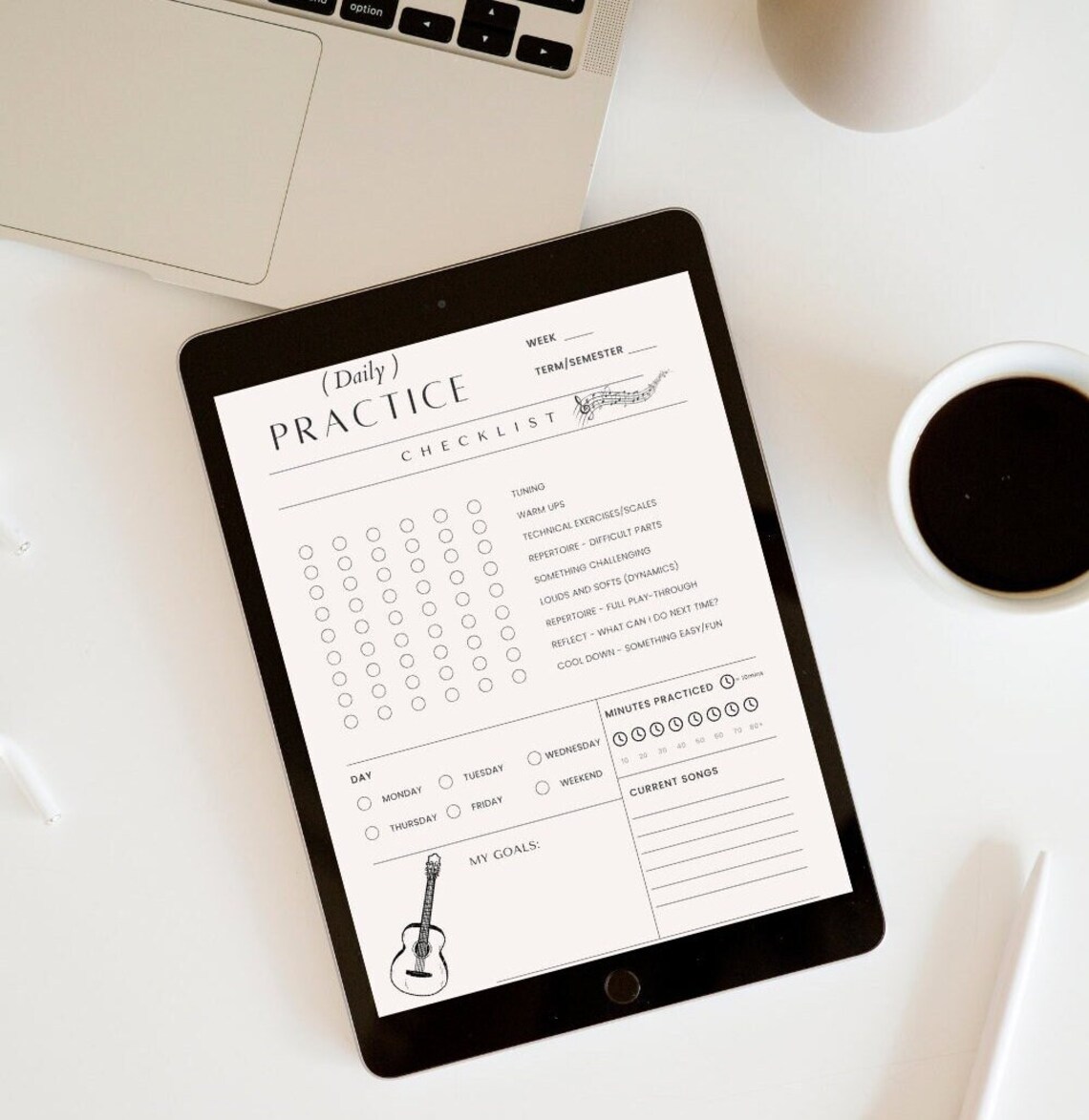 Guitarist Practice Log (PRINTABLE) - Etsy