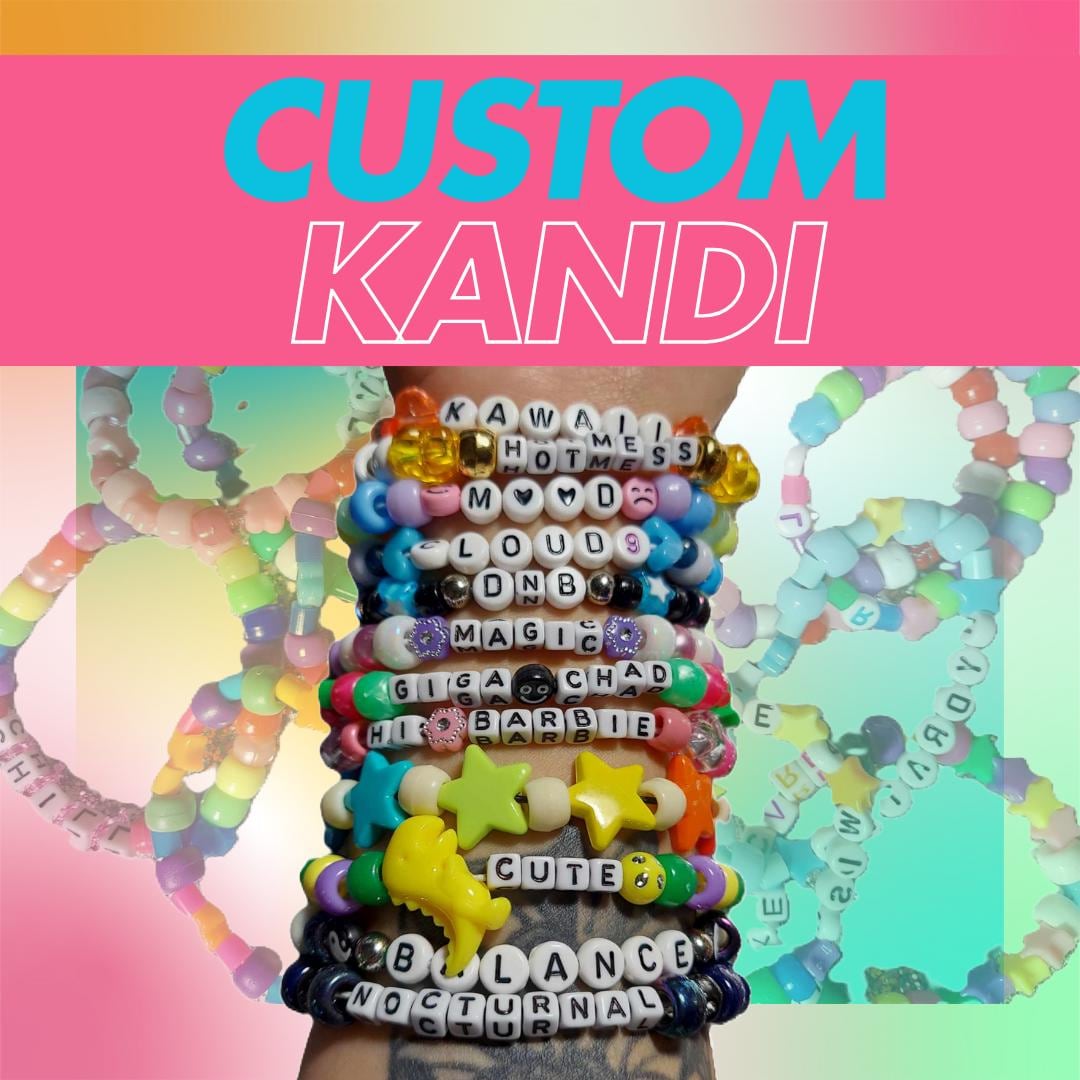 Custom Kandi Beaded Bracelet Set: Rave Festival Friendship Bracelets - Etsy