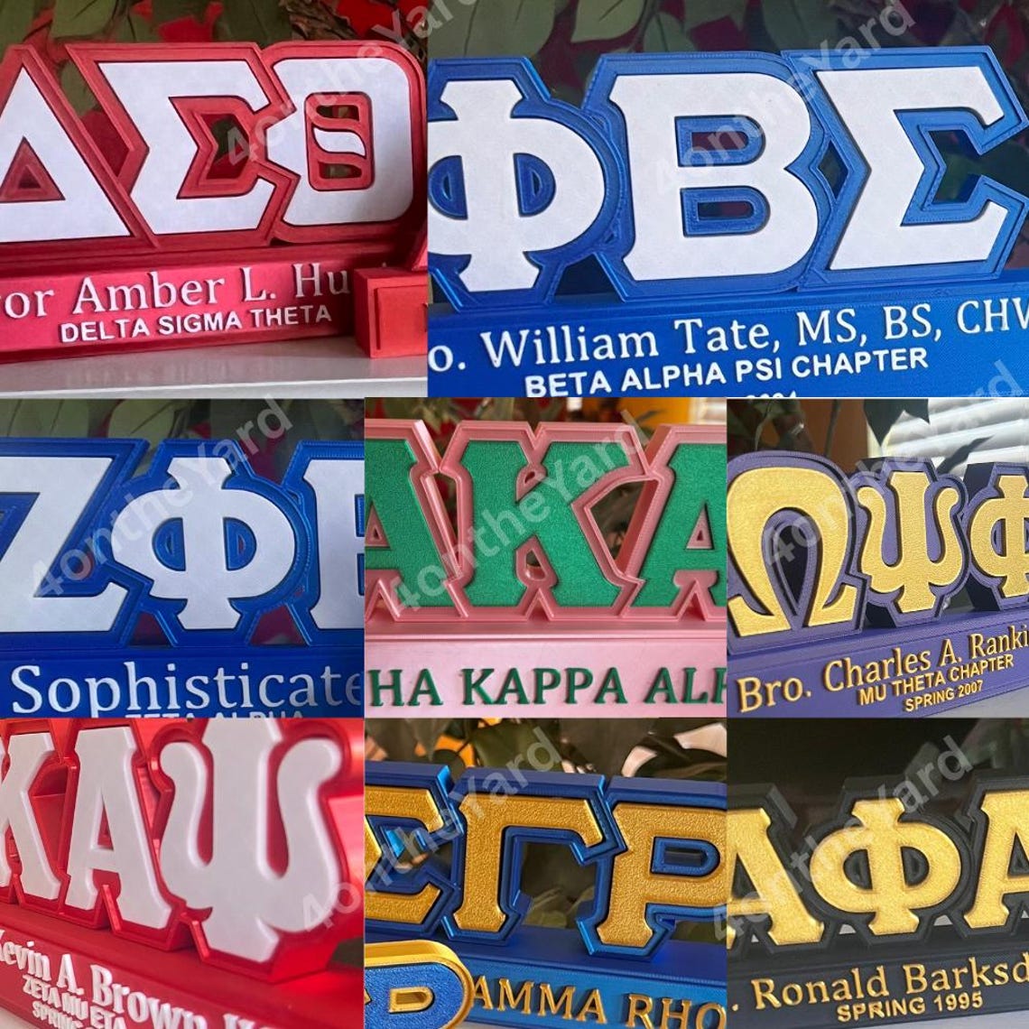 Divine Nine D9 Greek Sorority Fraternity Organization Customizable Desk ...