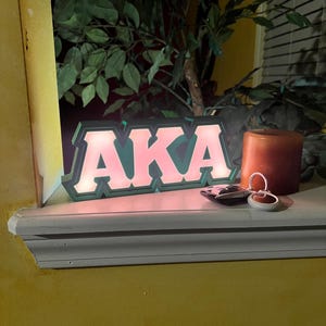 Alpha Kappa Alpha Inspired AKA Greek Letter Lightbox With LED. - Etsy