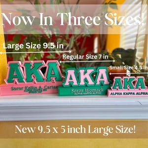 Alpha Kappa Alpha Inspired AKA Pink and Green Silver Soror Customizable ...