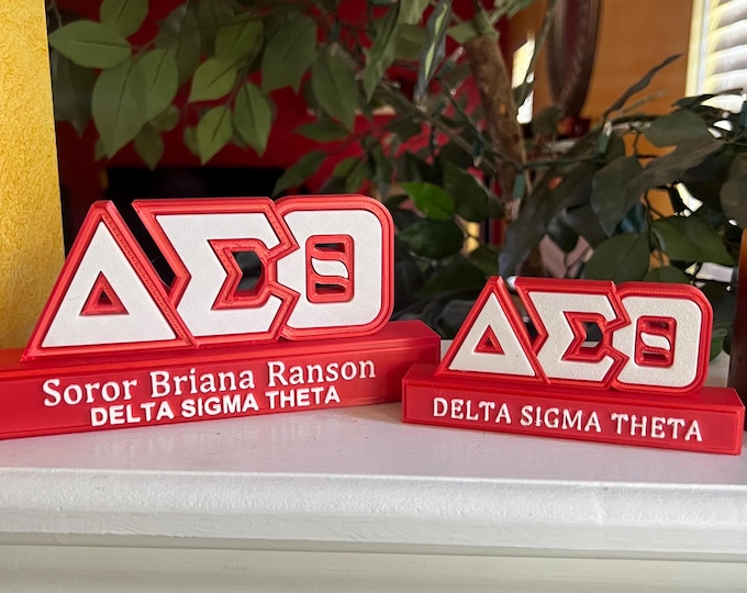 Delta Sigma Theta Inspired Red and White Customizable Desk Name Plate ...