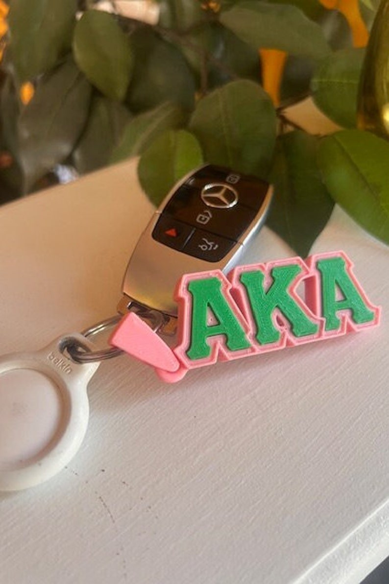 Alpha Kappa Alpha AKA Pink and Green Keychain Bag Tag - Etsy