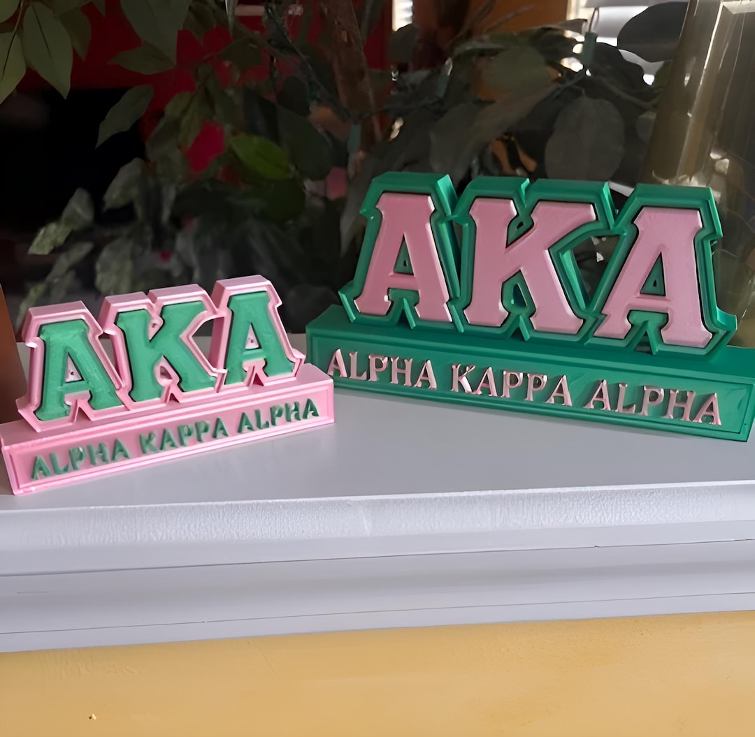 Alpha Kappa Alpha Inspired AKA Pink and Green Customizable Desk Name ...