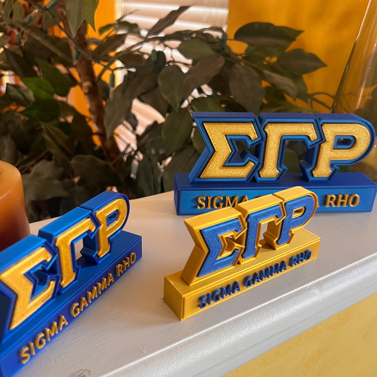 Sigma Gamma Rho Blue & Gold Inspired Customizable Desk Name Plate - Etsy