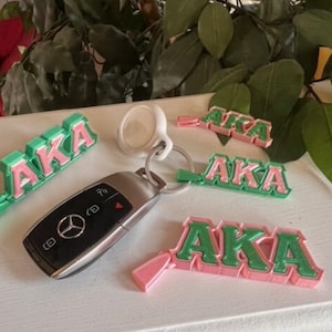 Alpha Kappa Alpha AKA Pink and Green Keychain Bag Tag - Etsy