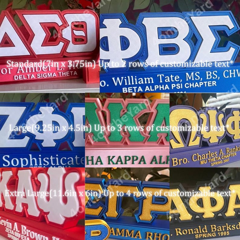 Divine Nine D9 Greek Sorority Fraternity Organization Customizable Desk ...