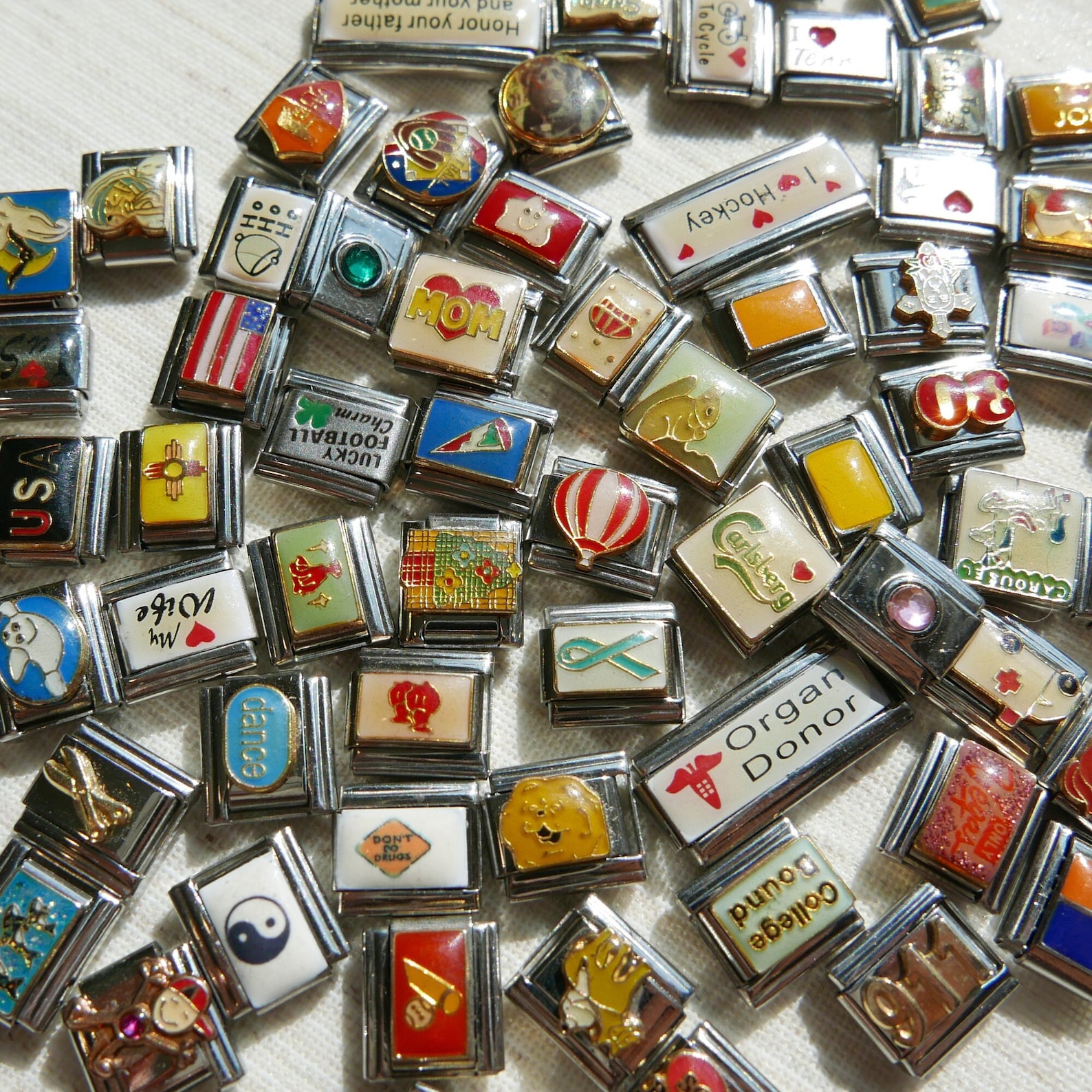 RANDOM CHARMS for Italian Charm Bracelet, Bulk Lot of Assorted Random ...