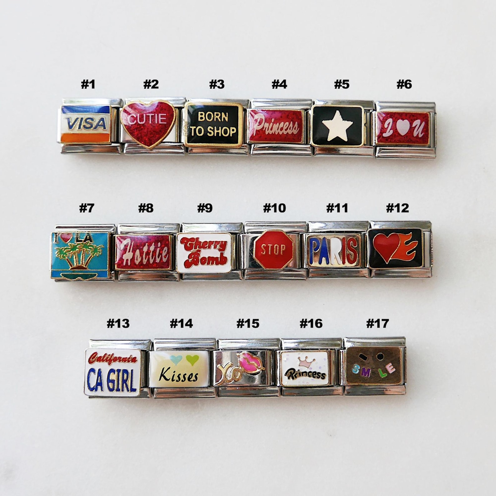 COOL GIRLY SUMMER Coquette Y2K Italian Charms, Individual 9mm Italian ...