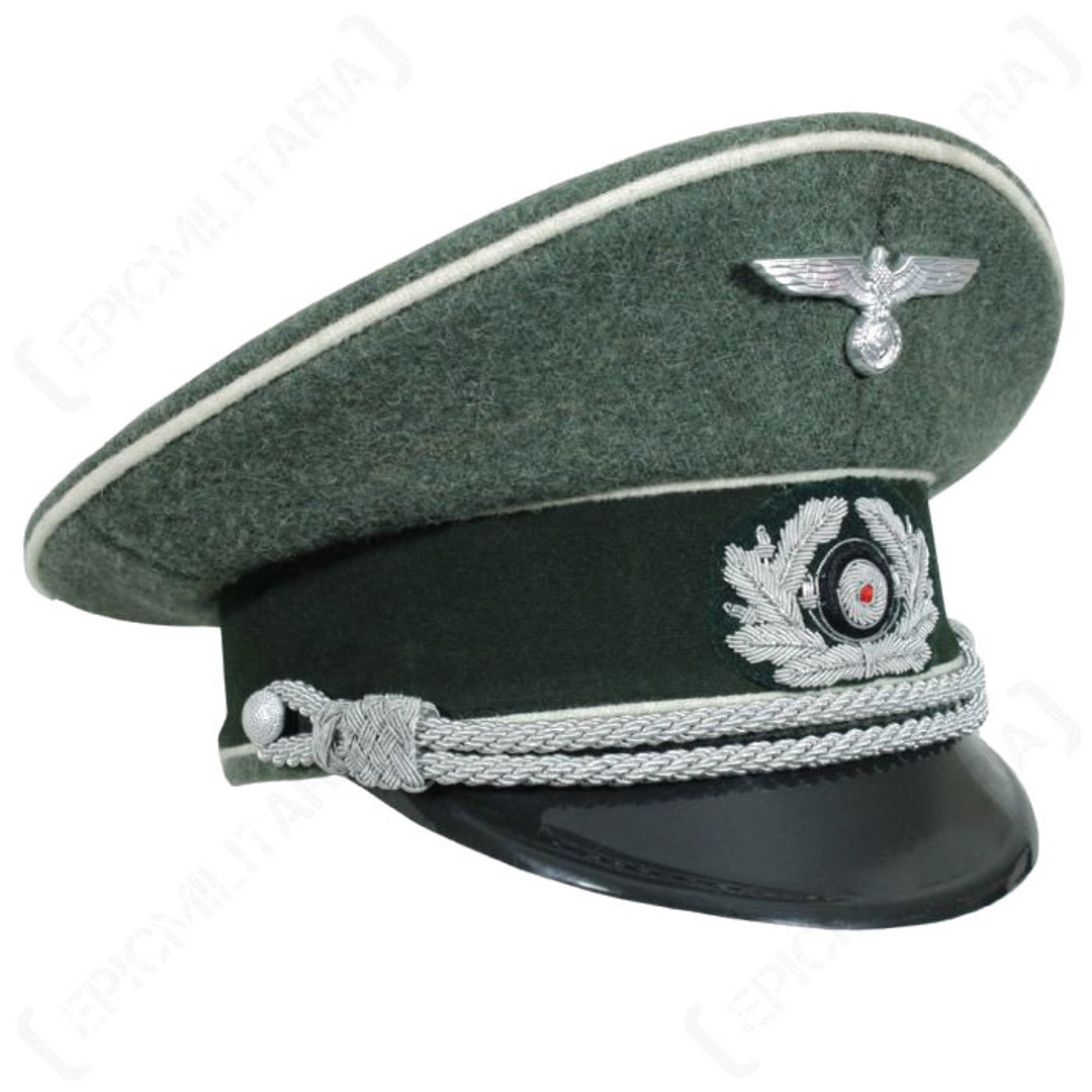 German Army Officer Visor Cap Field Grey Military Hat - Etsy