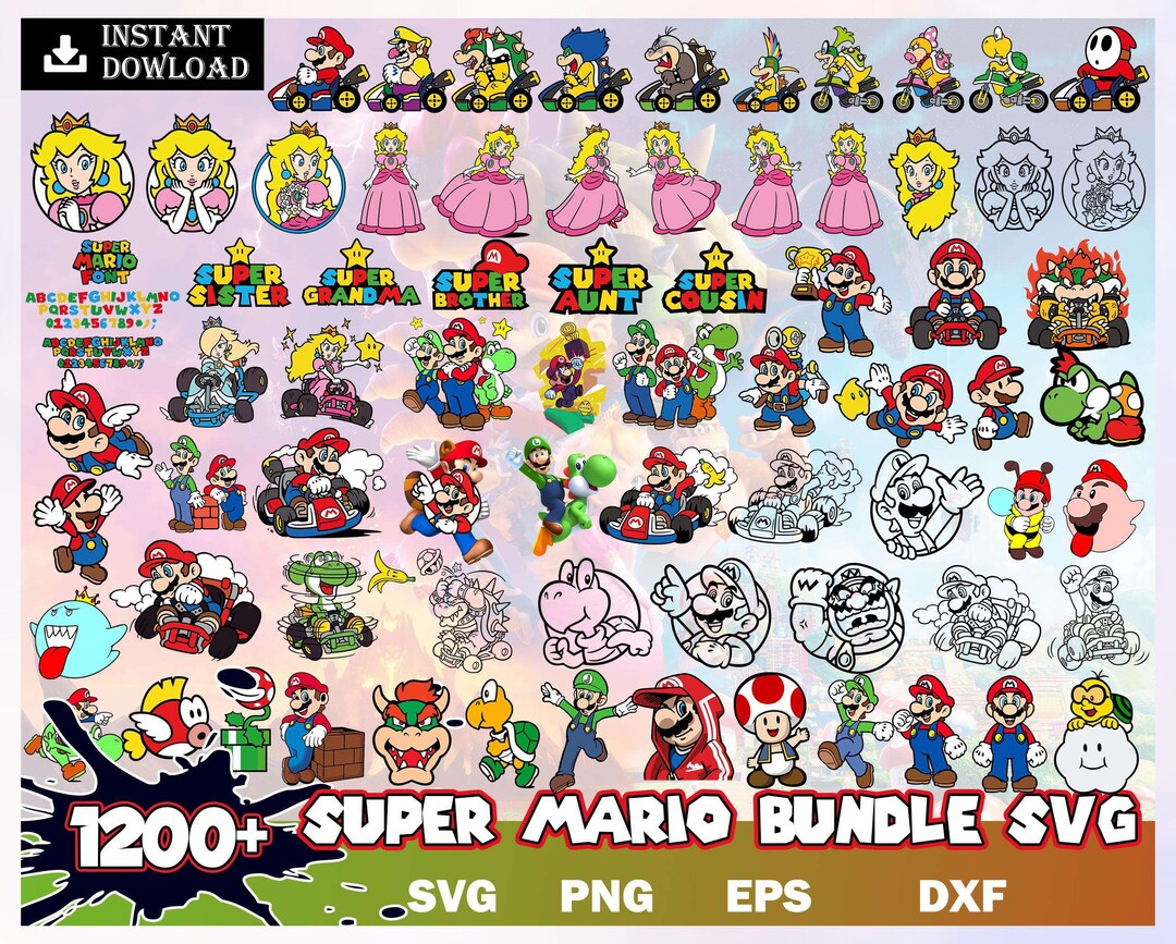 New Super Mario Svg Design, Super Mario Clipart, Mario Png, Printable ...