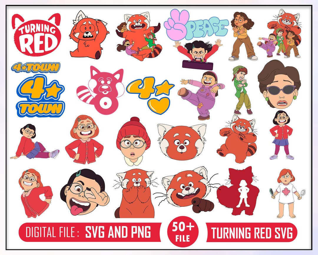 New Turning Red Svg Bundle, Turning Red Png, Turning Red Clipart, Red ...
