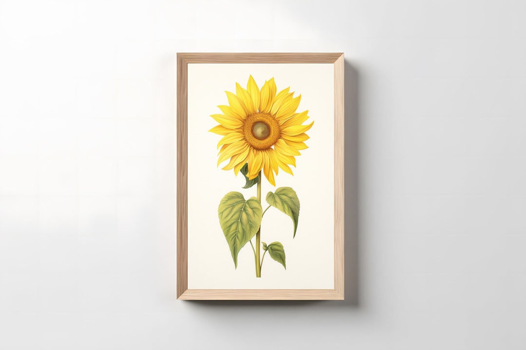 Watercolor Sunflower Printable, Nature Wall Art, Pastel Flower ...
