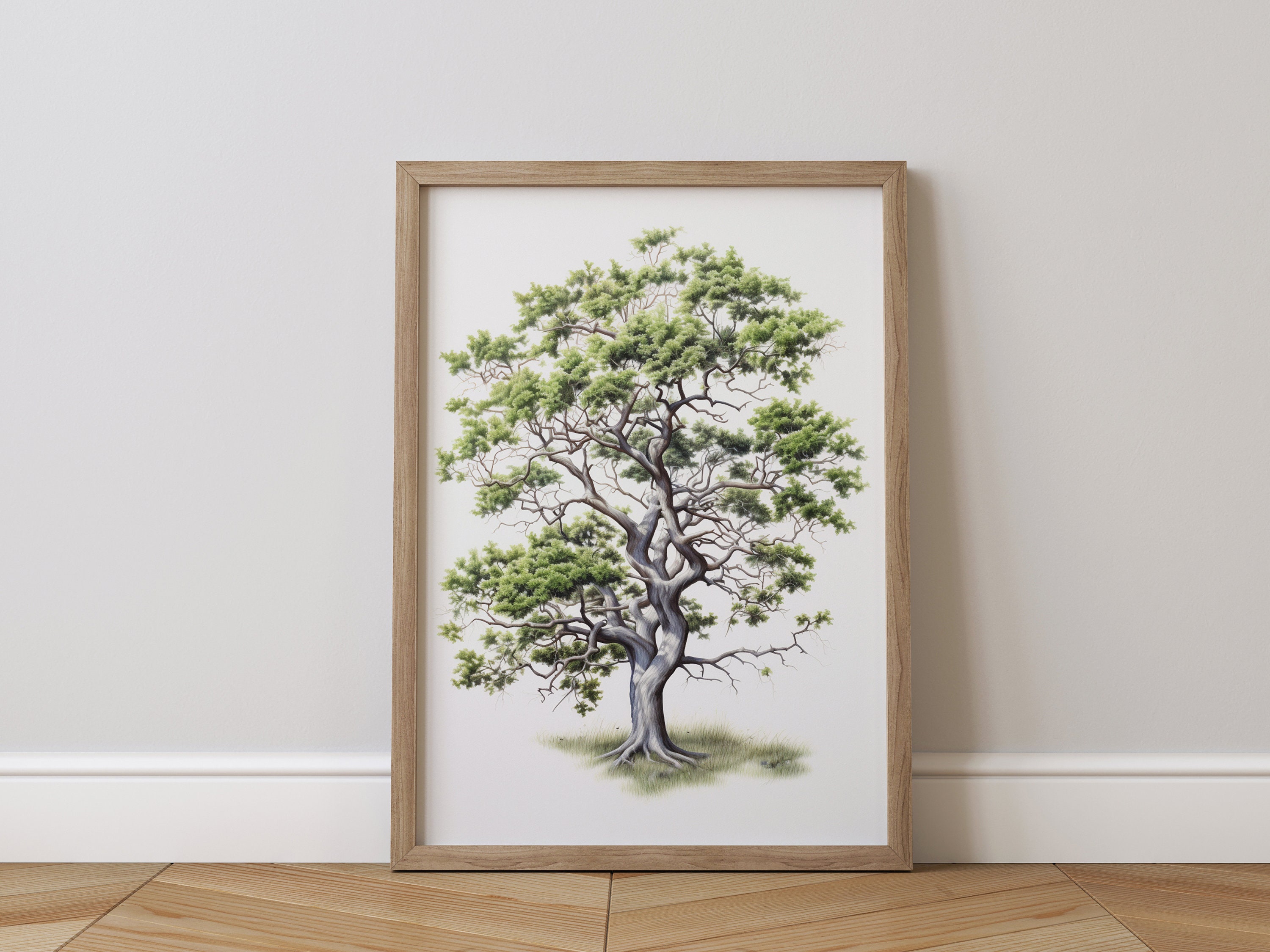 Watercolor Tree Printable, Nature Wall Art, Monochrome Tree Printable ...